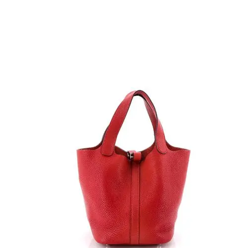 Hermès Picotin Lock Bag Clemence Pm - Red