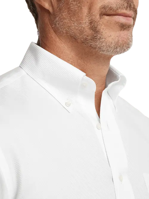 PAUL FREDRICK Non-iron Cotton Twill Button Down Collar Dress Shirt