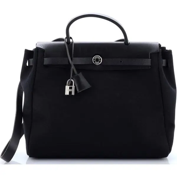 Hermès Herbag Toile And Leather Pm