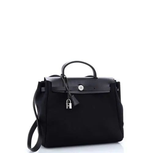 Hermès Herbag Toile And Leather Pm