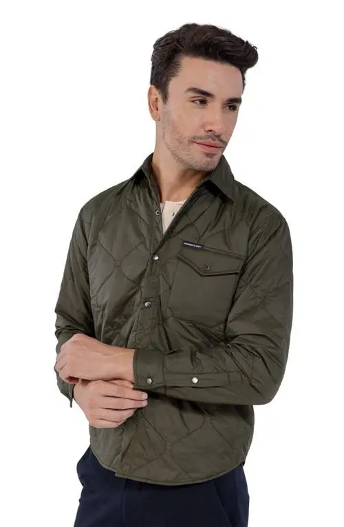 MEMBERS ONLY Quilted Shirt Jacket - Olive