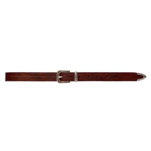 BLACK SUEDE STUDIO Rodeo Belt - Brown Leather/silver