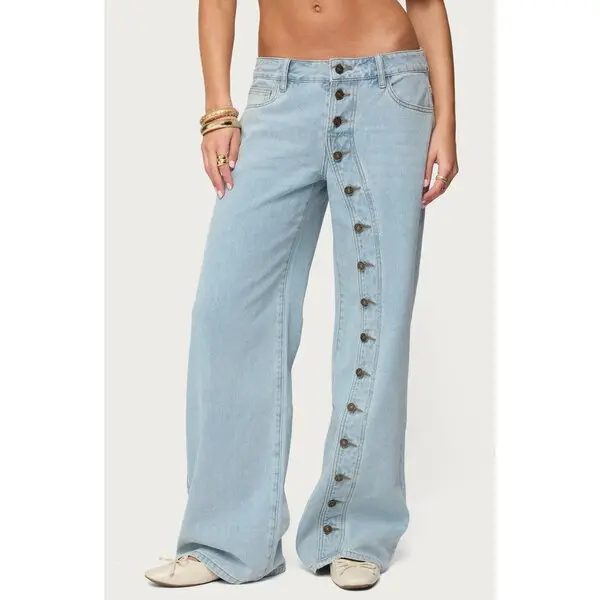 EDIKTED Adison Button-fly Baggy Jeans