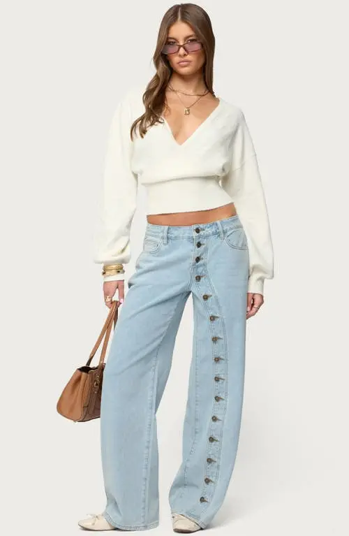 EDIKTED Adison Button-fly Baggy Jeans