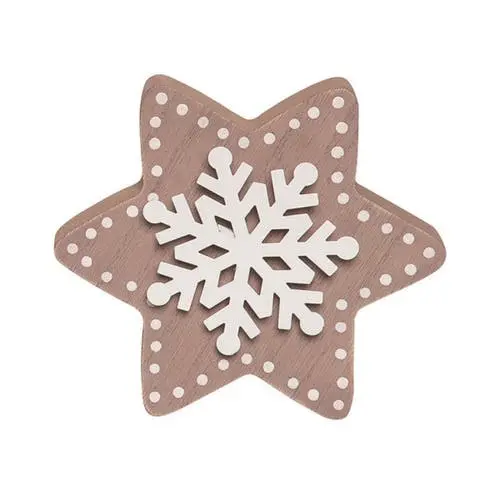 TRANSPAC Winter White Red Gold Wood Tabletop Figurines Decorations Set