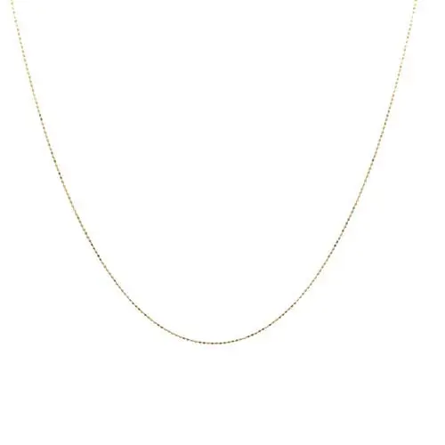 ANCONA JEWELRY 14k Gold 1mm Diamond Cut Moon Chain Necklace - Yellow