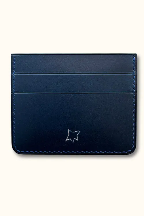 BLUEBONNET Le Petit Prince Italian Leather Card Wallet - Midnight Blue