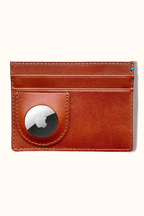 BLUEBONNET The Toscano Italian Leather Airtag Wallet - Tuscan Tan