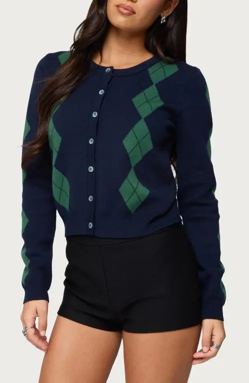 EDIKTED Argyle Fine-gauge Cardigan