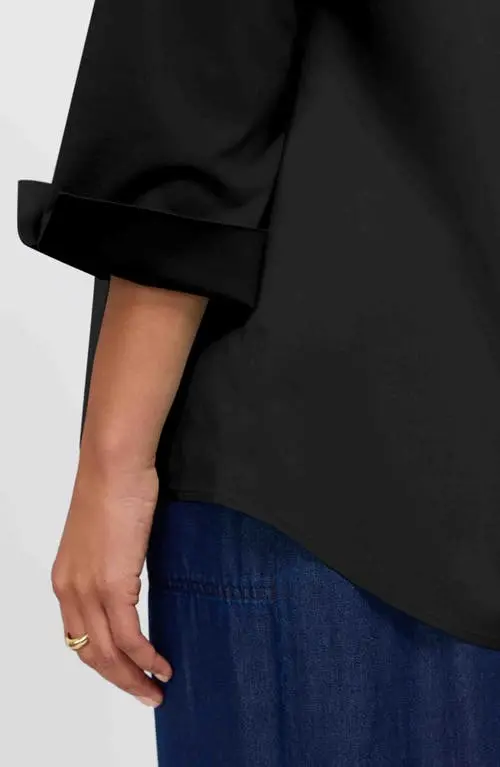 Foxcroft Therese Button Back Popover Shirt - Black