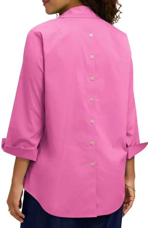 Foxcroft Therese Button Back Popover Shirt - Guava Pink