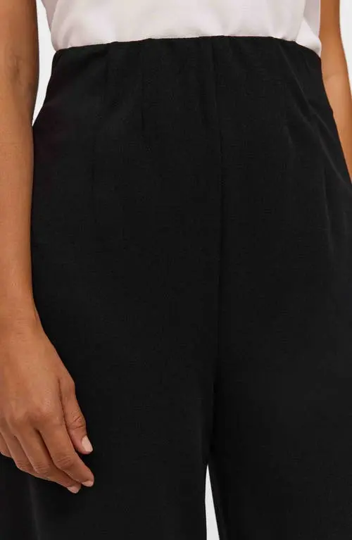 Foxcroft Arlette Wide Leg Crop Crepe Pants - Black