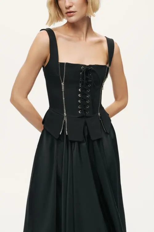 NOCTURNE Laced Corset Maxi Dress