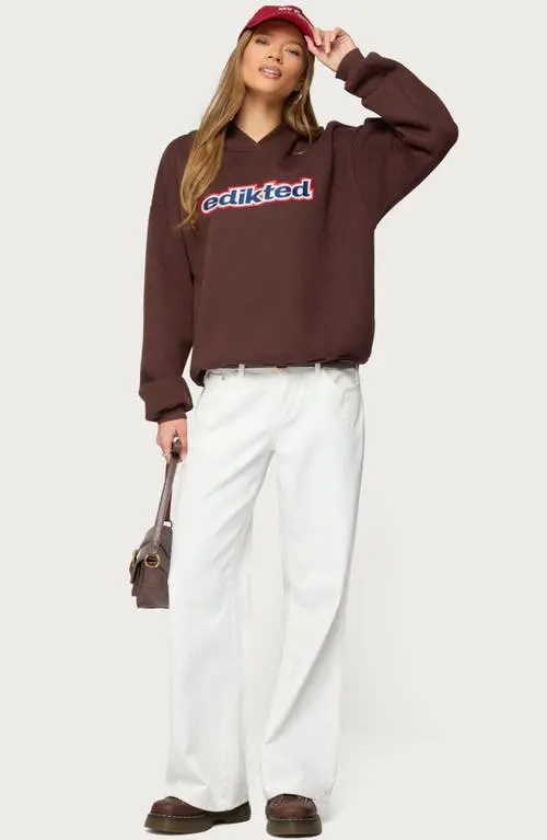 EDIKTED Oversized Hoodie With Embroidered Logo