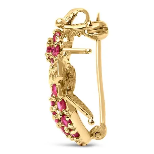 HAUS OF BRILLIANCE 14k Gold Ruby Bee Brooch
