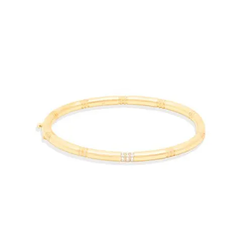 CAMPBELL + CHARLOTTE Crew Diamond Bangle Bracelet - Diamond- Gold