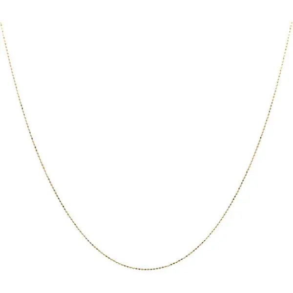 ANCONA JEWELRY 14k Gold 1mm Diamond Cut Moon Chain Necklace - Yellow