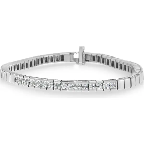HAUS OF BRILLIANCE 14k Gold 1.00 Cttw Princess Cut Diamond Bracelet - White