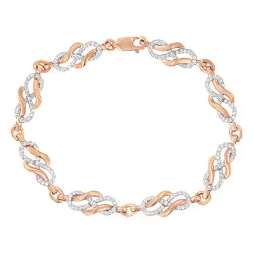 HAUS OF BRILLIANCE 10k Rose Gold 1.0 Cttw Diamond Bracelet - Pink