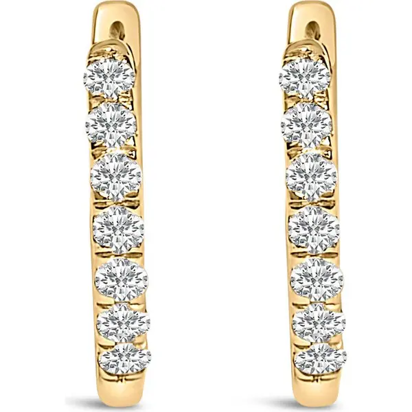 HAUS OF BRILLIANCE 10k Gold 0.25 Cttw Diamond Huggie Hoop Earrings - Yellow