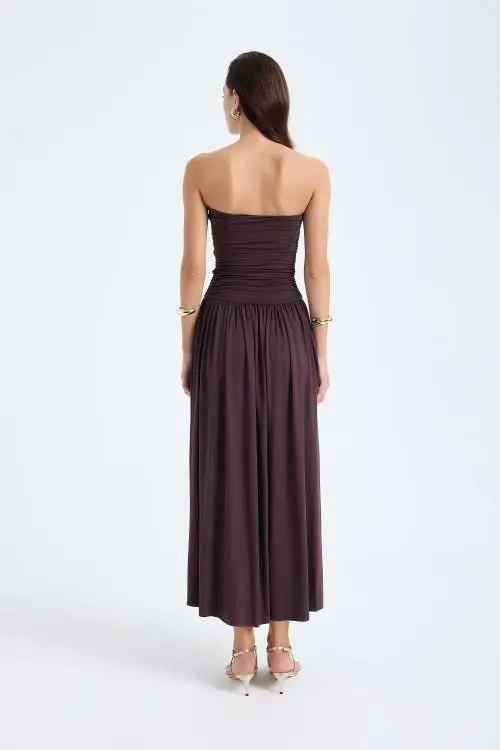 MONLICIA Aluna Strapless Draped Maxi Dress