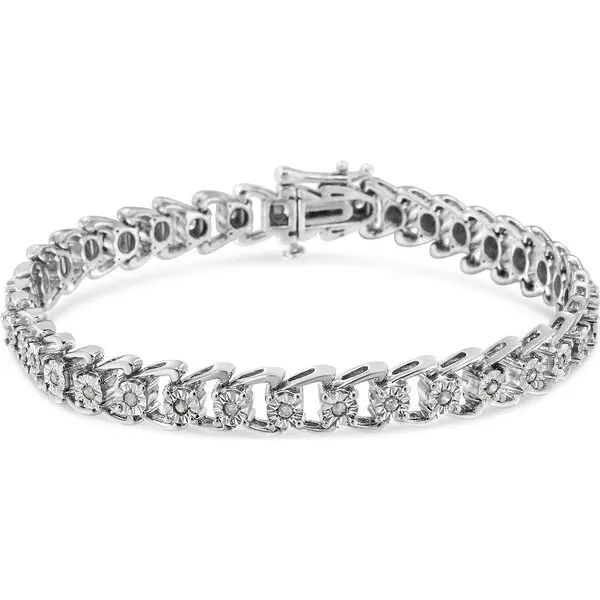 HAUS OF BRILLIANCE 925 Sterling Silver 1/2ct Tdw Diamond Tennis Bracelet - White