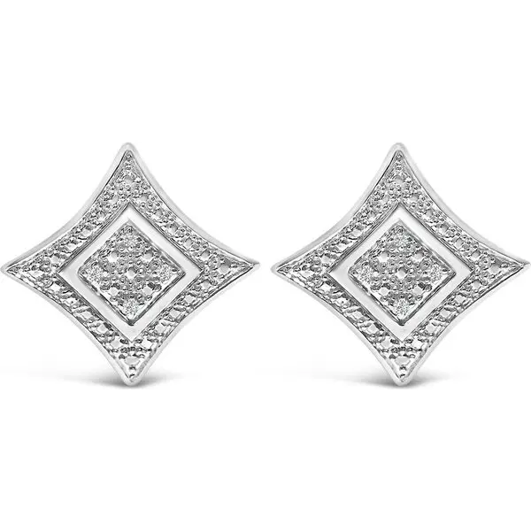HAUS OF BRILLIANCE Silver Diamond Accent Star Stud Earrings - White