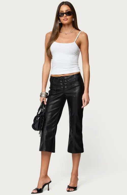 EDIKTED Faux Leather Capri Pants