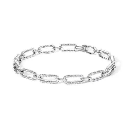 HAUS OF BRILLIANCE 14k Gold 1.00 Cttw Diamond Paperclip Link Bracelet - White