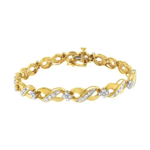 HAUS OF BRILLIANCE 10k Gold Round-cut Diamond Infinite Love Bracelet - Yellow