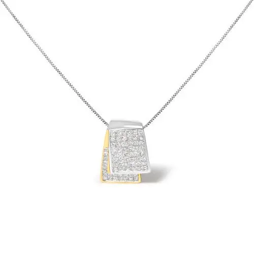 HAUS OF BRILLIANCE 14k Gold 2.0 Cttw Diamond Foldover Box Pendant Necklace - Yellow