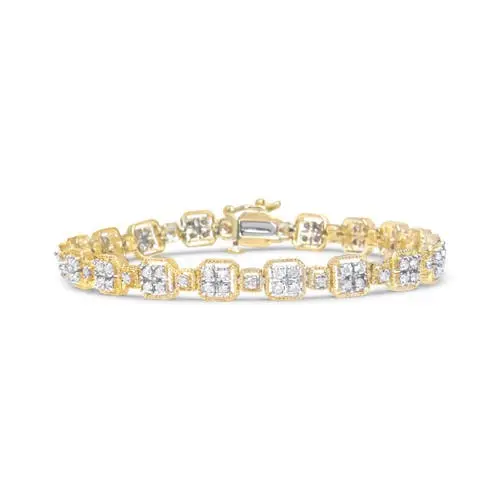 HAUS OF BRILLIANCE 10k Gold 2.0 Cttw Diamond Square Link Bracelet - Yellow
