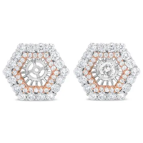 HAUS OF BRILLIANCE 14k Gold 1 7/8 Cttw Diamond Earring Jacket - White