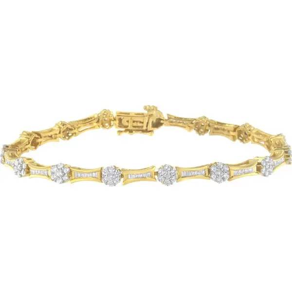 HAUS OF BRILLIANCE 10k Gold 2.00 Cttw Diamond Link Bracelet - Yellow