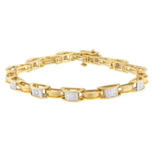 HAUS OF BRILLIANCE 14k Gold 1.00ctw Diamond Link Bracelet - Yellow