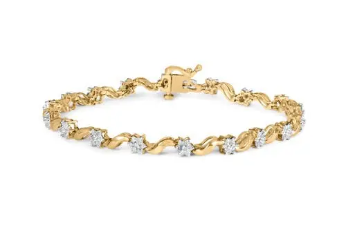 HAUS OF BRILLIANCE 10k Gold 1.00 Cttw Round-cut Diamond 7.50" Bracelet - Yellow