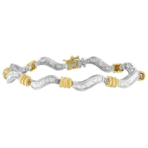HAUS OF BRILLIANCE 10k Two-tone Gold 2.00 Tcw Diamond Bracelet - Yellow