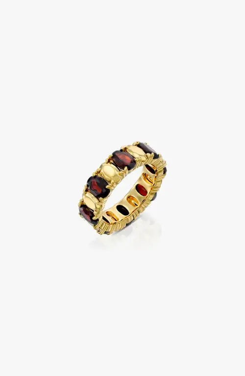 SEREIA OFFICIAL Thea Garnet Eternity Ring - Yellow Gold