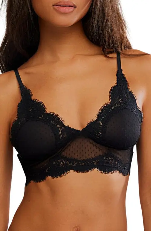 Free People Fiona Longline Bralette - Black