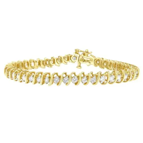 HAUS OF BRILLIANCE 14k Gold 3.00 Cttw Diamond Spiral Link Bracelet - Yellow