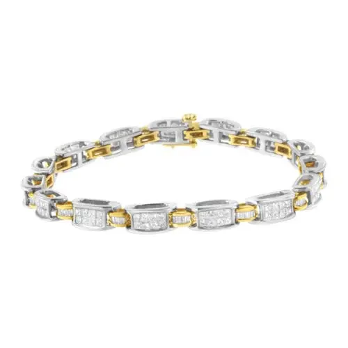 HAUS OF BRILLIANCE 14k Two-tone Gold 3.00 Cttw Diamond Link Bracelet - Yellow