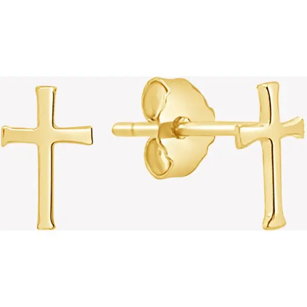 RIZEN JEWELRY Cross Mini Stud Earrings - 18k Gold Plated