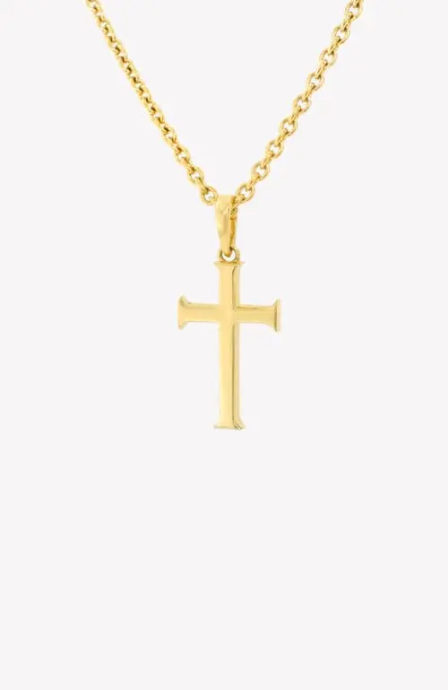 RIZEN JEWELRY Large Cross Pendant Necklace - 18k Gold Plated