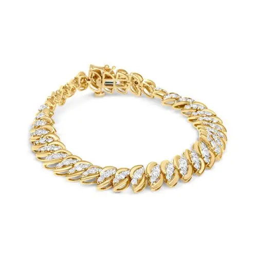 HAUS OF BRILLIANCE 10k Gold 5.0 Cttw Diamond Cuban Bracelet - Yellow