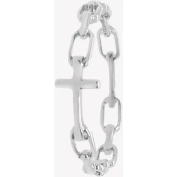 RIZEN JEWELRY Chain Breaker Cross Ring - Sterling Silver