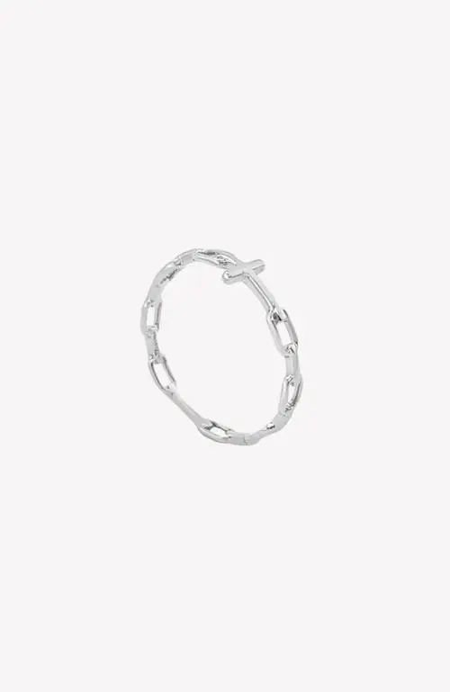 RIZEN JEWELRY Chain Breaker Cross Ring - Sterling Silver