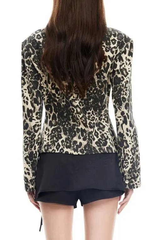 Lioness Soho Animal Print Twill Jacket - Leopard