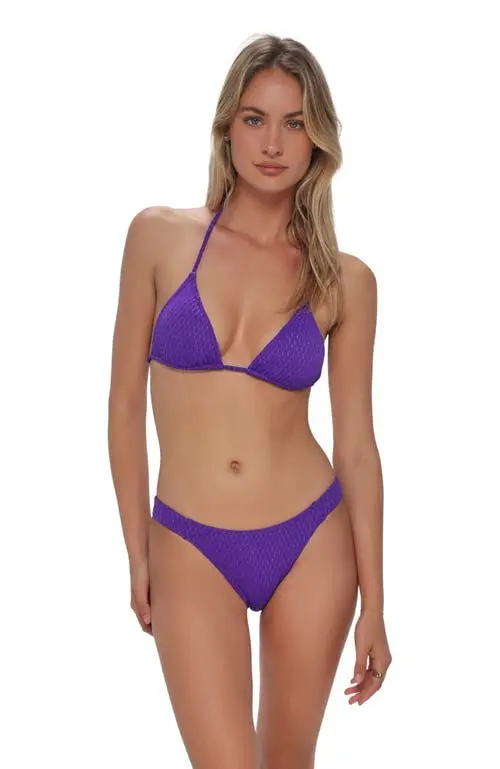 PACIFICA BY SUNSETS Tate Tab Side Bikini Bottom - Purple Gem Lurex