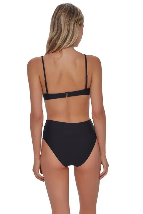 SWIM SYSTEMS Laura Fold Over Bikini Bottom - Black