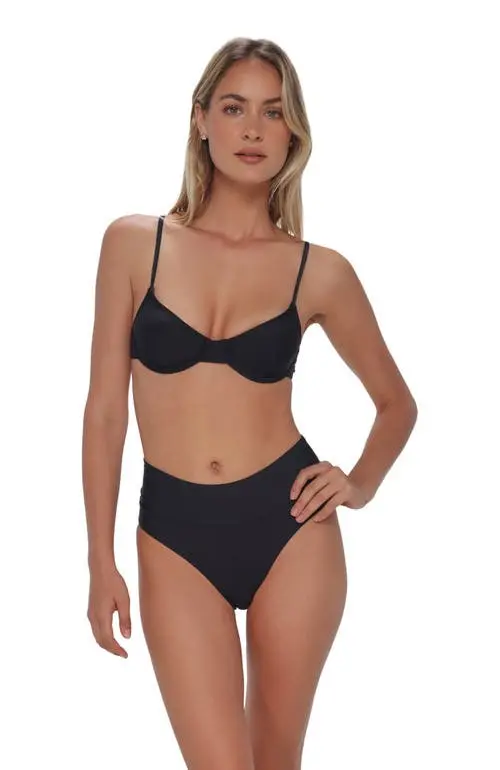 SWIM SYSTEMS Laura Fold Over Bikini Bottom - Black